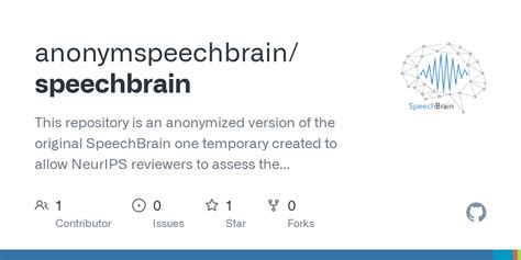 GitHub Anonymspeechbrain Speechbrain This Repository Is An Anonymized Version Of The Original
