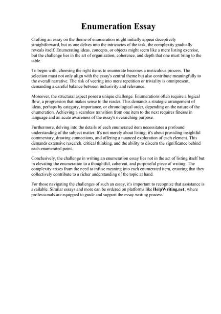 Enumeration Essaypdf