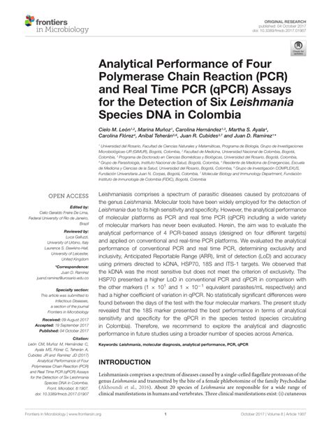 Pdf Analytical Performance Of Four Polymerase Chain Reaction Pcr And Real Time Pcr Qpcr