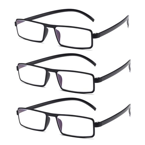3pk Unisex Unbreakable Lightweight Reading Glasses Blue Light Blocking