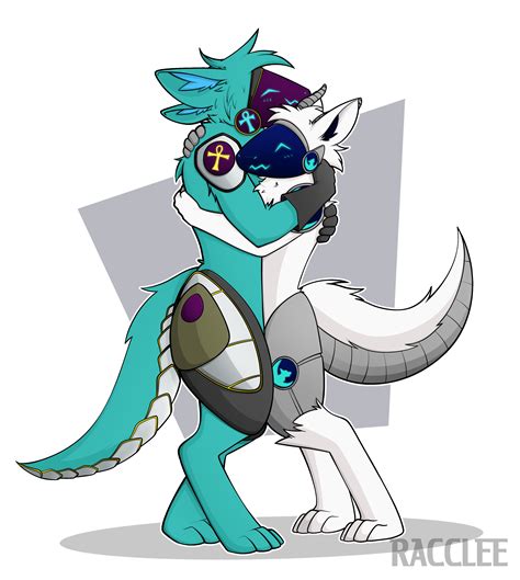 Protogen Hug Commission Art By Me ~w~ Scrolller