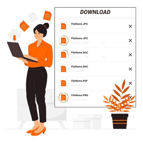 Premium Vector Downloading File Concept Illustration