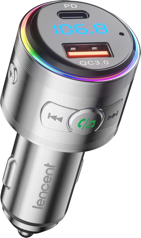 Lencent Bluetooth 5 3 Fm Transmitter Full Metal Bluetooth Car Adapter With Pd 20w