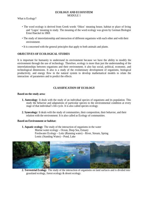 Module 1 Ecology Ad Ecosystem Pdf Atmosphere Of Earth Ecology