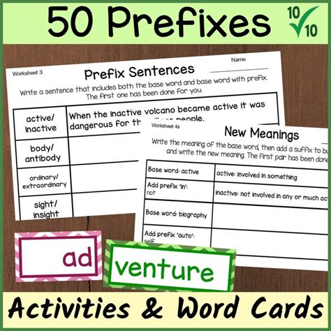 Grammar Skills Prefix Worksheets And Word Building Cards