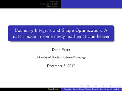 Ppt Boundary Integrals And Shape Optimization A Match Made In Some