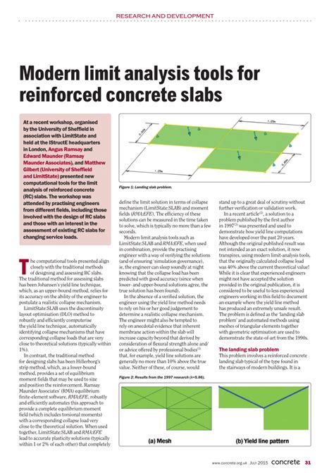 PDF Modern Limit Analysis Tools For Reinforced Concrete Slabs