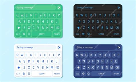 Premium Vector Virtual Keyboard With Various Color Set Virtual