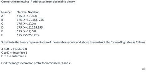 Convert The Following Ip Addresses From Decimal To
