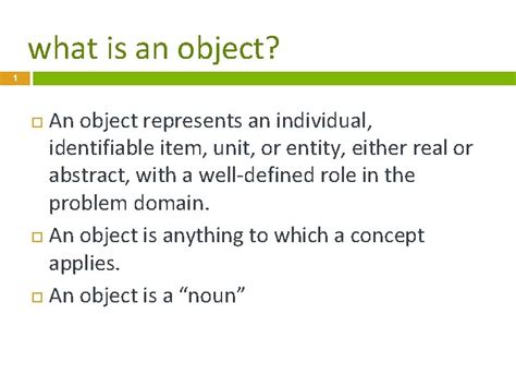 What Is An Object An Object Represents