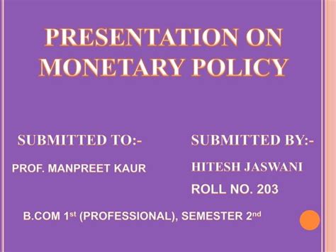 Monetary Policy Ppt Pptx