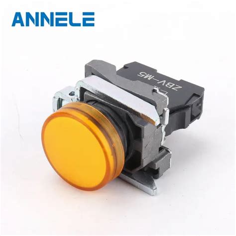 Xb Red LED Switch Push Button Indicator Round Flat Head Spring Return Metal Push Button