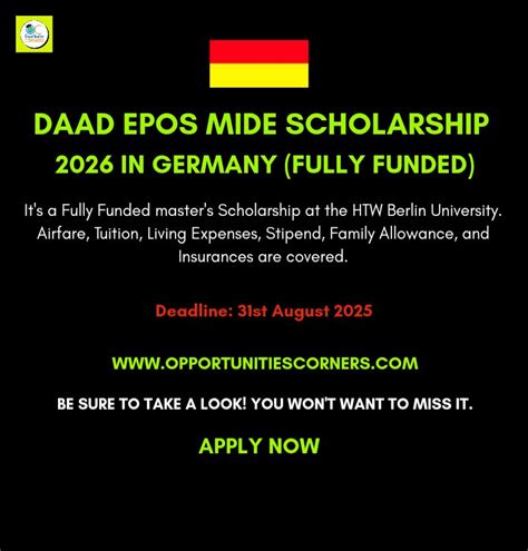 Opportunities Daad Epos Mide Scholarship 2026 In Germany 🇩🇪 Fully Funded Visit