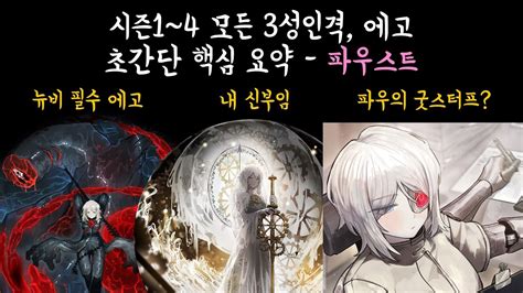 림버스 컴퍼니 시즌1~4 모든 3성인격 에고 간단 핵심 요약 파우스트 Youtube