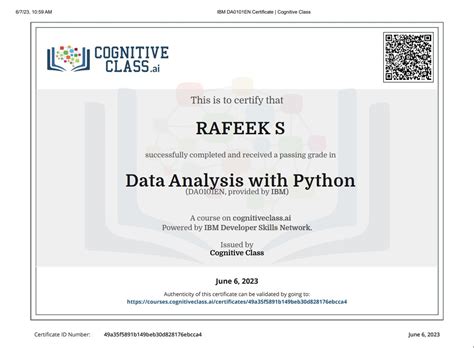 Rafeek S On Linkedin Dataanalysis Python Ibmdeveloperskillsnetwork
