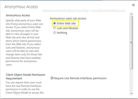 How To Enable Anonymous Access In Sharepoint 2013 2016 Sharepoint