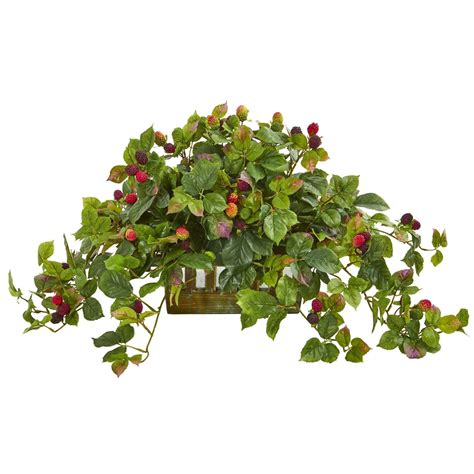 Deluxe Raspberry Artificial Plant In Decorative Planter Nearly Natural Deluxe Raspberry Artificial Plant In Decorative Planter Nearly Natural
