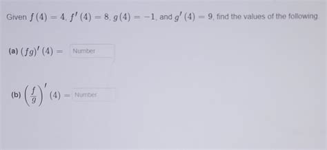 Solved Given F F G And G Find The Chegg Com