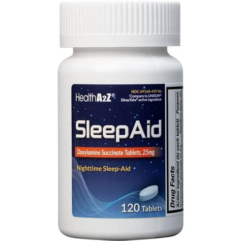 Healtha2z Adult Sleep Aid Pills Otc Doxylamine Succinate 25mg 120