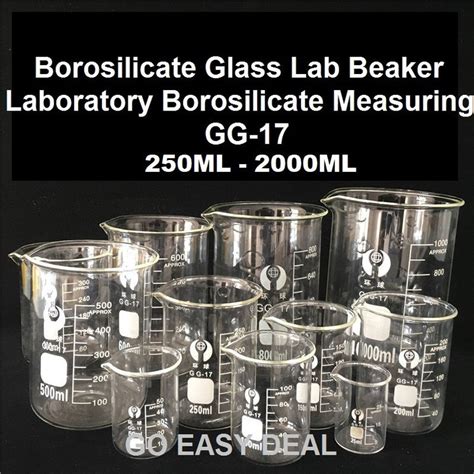 ML ML Borosilicate Glass Lab Chemistry Beaker Laboratory Borosilicate Measuring GG Etsy