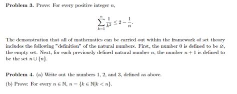Solved Problem 3 Prove For Every Positive Integer N N 1 1 Chegg Com