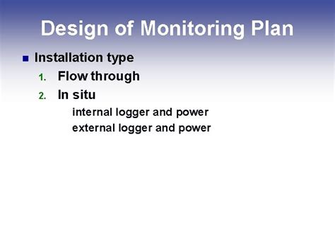 Overview Of Continuous Waterquality Monitoring Purpose Of Monitoring