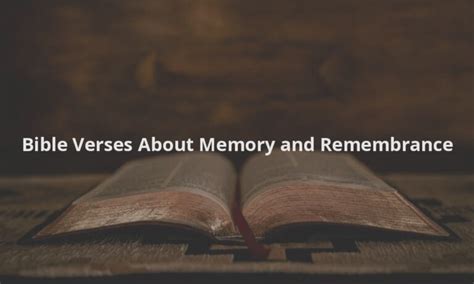 Bible Verses About Memory And Remembrance Scripturesavy