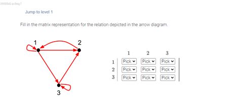 solved fill in the matrix representation for the relation