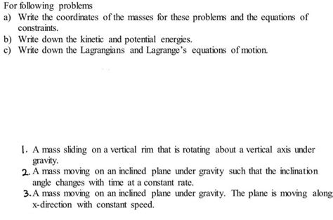 Solved For Following Problems A Write The Coordinates Of Chegg