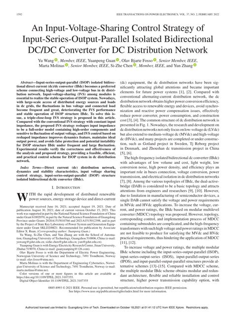 pdf an input voltage sharing control strategy of input series output