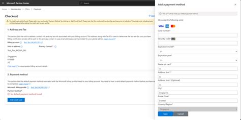 新增信用卡付款方式 Partner Center Microsoft Learn