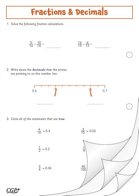year 4 fractions and decimals — maths assessment year 4 cgp plus