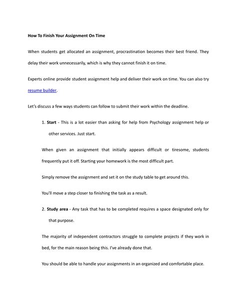 Ppt How To Finish Your Assignment On Time Powerpoint Presentation