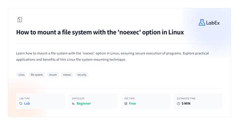 How To Mount A File System With The Noexec Option In Linux Labex