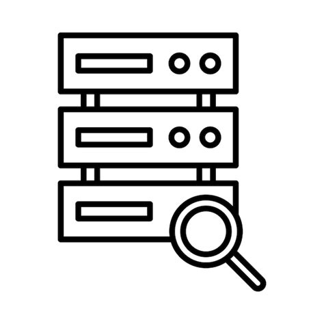 Premium Vector Search Database Line Illustration