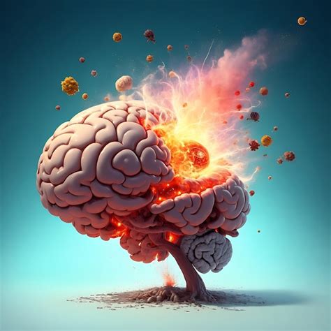 Premium Ai Image Concept Art Of A Human Brain Exploding