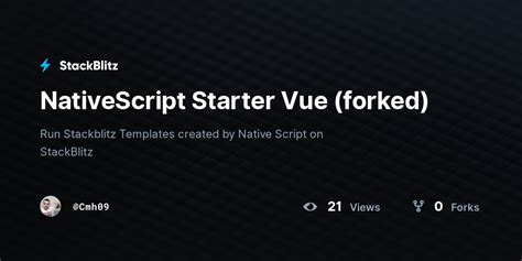 Nativescript Starter Vue Forked Stackblitz