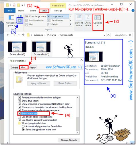 Windows Explorer Has No Status Bar With File Information Why