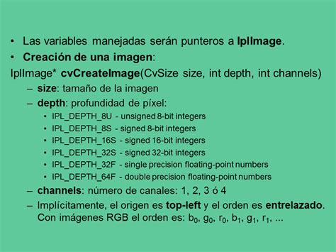 Tipos De Datos En OpenCV