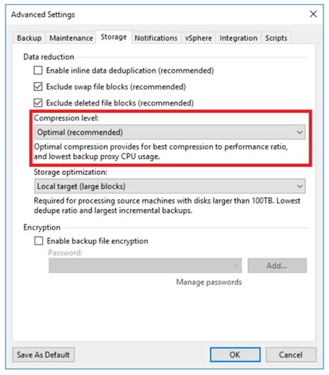 vbr backup to data domain compression settings veeam community