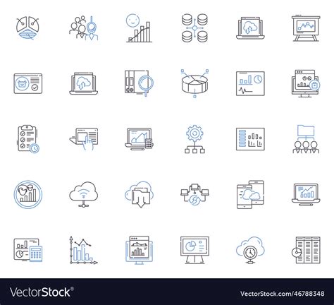 Collaboration And Teamwork Line Icons Collection Vector Image