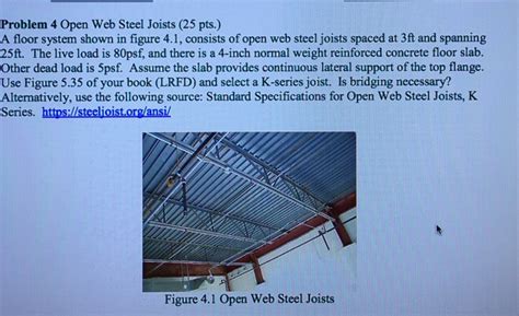 Solved A Floor System Shown In Figure 4 1 Consists Of Open