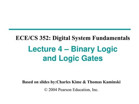 lecture binary logic and logic gates ppt