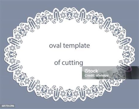 비쳐 타원형 테두리 케이크에서 종이 탁상용 절단 결혼식 초대장을 위한 템플릿 인사말 카드 장식 플레이트는 레이저 컷 벡터 삽화입니다 결혼식에 대한 스톡 벡터 아트 및 기타