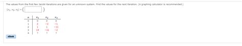 Solved The Values From The First Few Gauss Seidel Iterations