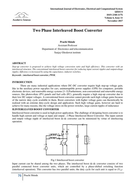 Pdf Three Phase Interleaved Boost Converter