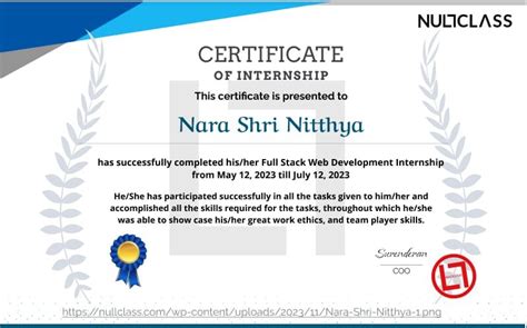 n shri nitthya on linkedin internshipcompleted fullstackdeveloper