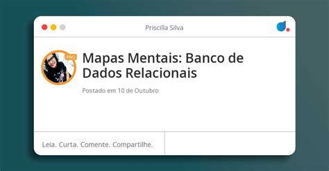 mapas mentais banco de dados relacionais priscilla silva sql