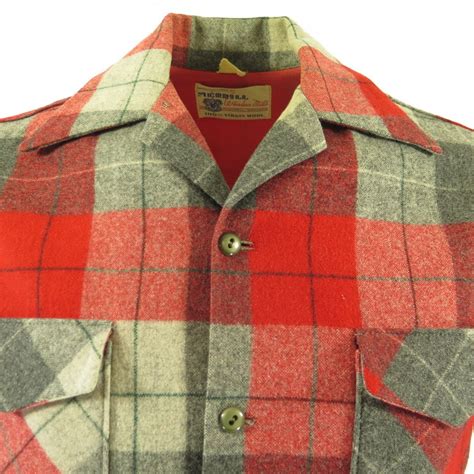 Vintage 50s Plaid Wool Shirt Mens M Virgin Wool Merrill Woolens