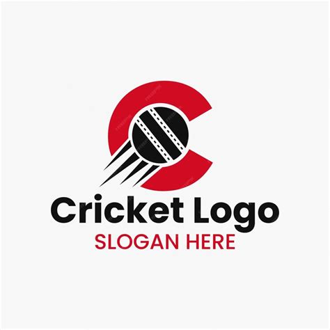 premium vector letter c cricket logo concept with moving cricket ball
